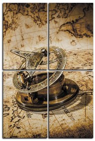 Obraz na plátně - Kompas na mapě antického světa - obdélník 799FD (120x80 cm)