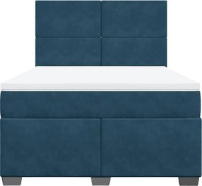 Box spring postel s matrací modrá 140 x 200 cm samet 3293228