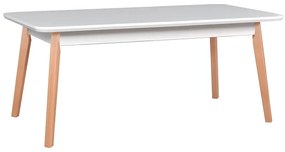 Jídelní stůl Orion Zvolte barvu nožek: Buk přirodní, Barva horní desky stolu (dýha): Bílá