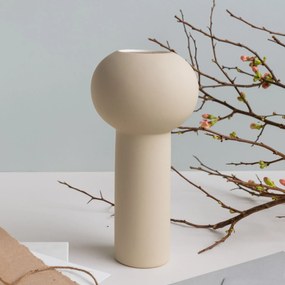 COOEE Design Keramická váza Pillar Shell 24 cm, krémová barva, keramika