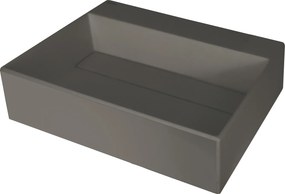 Deante Correo, granitové umyvadlo na desku s poličkou pod baterii a krycí deskou 500x400x130 mm, antracitová, CQR_TU5M