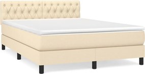 Box spring postel s matrací krémová 140x190 cm textil 3140294