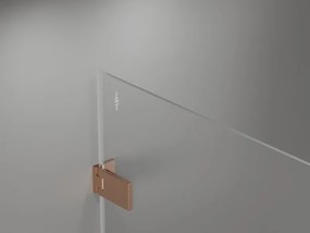 Mexen Lunar-F, sklápěcí sprchový kout pravý 75 x 70 cm, 8mm čiré sklo, profil měděná matná, 836-075-070-65-00-P