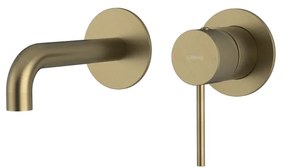 Sapho Sapho, ULTRAMIX 2-prvková podomítková umyvadlová baterie 16cm, zlato mat, UT118G