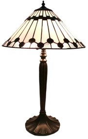 Stolní lampa Tiffany s bílým stínidlem Issac – 40x63 cm