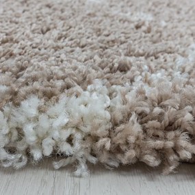 Vopi | Kusový koberec Salsa shaggy 3201 beige - Kruh průměr 80 cm