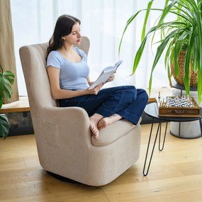 Relaxační otočné křeslo, šedobéžová, MAREN