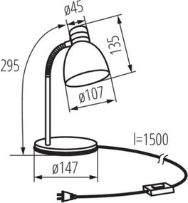 Stolní lampa Kanlux ZARA HR-40-B E14 černá 07561