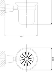 OMNIRES AL53620CR - Nástěnná WC štětka ART LINE lesklý chrom