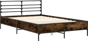 Rám postele kouřový dub 140 x 200 cm kompozitní dřevo a kov 3280044