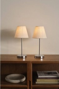 Béžová/v leskle stříbrné barvě látková stolní lampa (výška 39 cm) Lasse – Jotex