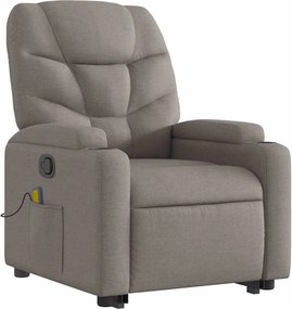 Zvedací masážní polohovací křeslo taupe textil 3204616