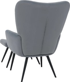 Křeslo s podnoží, šedá Velvet látka/černá, HABEN