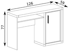 DALLAS s | psací stůl D13 | 126 cm | sonoma