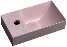 Sapho PICCOLINO betonové umývátko 30,8x17cm, baterie vlevo, růžová PK30021