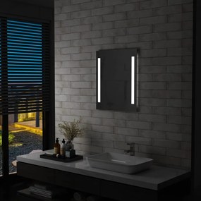vidaXL Koupelnové nástěnné zrcadlo s LED světlem a policí 50 x 70 cm