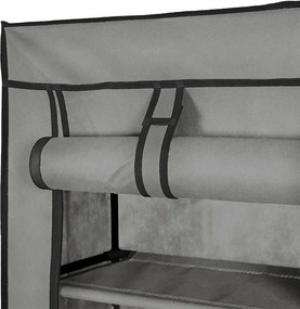 Botník s potahem šedý 57 x 29 x 162 cm textil 282432