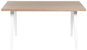 Jídelní stůl 150 x 90 cm světlé dřevo/ bílý LENISTER Beliani