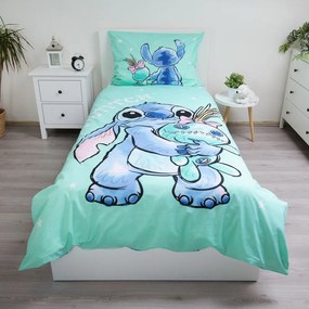 Bavlněné dětské povlečení na jednolůžko v mentolové barvě 140x200 cm Lilo &amp; Stitch "Buddies" – Jerry Fabrics