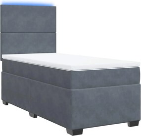 Box spring postel s matrací tmavě šedá 90x190 cm samet 3293081