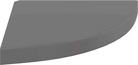 323914  Floating Corner Shelves 2 pcs High Gloss Grey 35x35x3,8 cm MDF 323914
