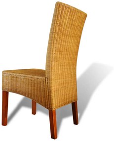 Jídelní židle 2 ks hnědé přírodní ratan - Default Title