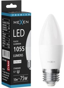 Mexen Nova, LED žárovka E27, C37, 10W, Neutrální - 4000K, 1055 lm - L102-E27-1040-01