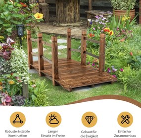 Costway Masivní dřevěný zahradní můstek 150 cm, hnědý