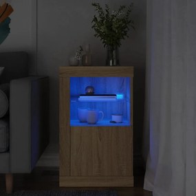 Odkládací Skříňka S Led Osvětlením Kompozitní Dřevo