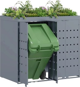 Úložný box na 2 popelnice Světle šedá 136 x 77,5 x 121,5 cm 3394748