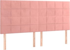 Box spring postel s matrací růžová 180x200 cm samet 3137862