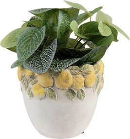 Cementový květináč lemovaný citróny Lemoni - Ø 14*12 cm