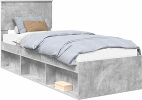 Rám postele Betonově šedá 75 x 190 cm Masivní borové dřevo 3410666