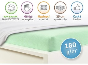 B.E.S. - Petrovice, s.r.o. Prostěradlo Froté PERFECT - Světlá zelená 200 x 220