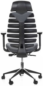 MERCURY kancelářská židle FISH BONES PDH černý plast, tmavě šedá 26-60-5, 3D područky