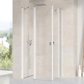 Ravak - Sprchové dveře dvoudílné Chrome CRV2-110 - bílá, transparentní sklo