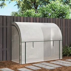Outsunny skleník s rolovacími dveřmi, zimní skleník z ocelové fólie, skleník na balkon, zahrada, rajčatový skleník s UV ochranou 200x80x157cm rajčato…