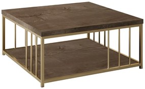 Designový konferenční stolek Natine 90 cm ořech / zlatý