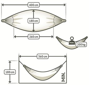 Houpací síť La Siesta Modesta Kingsize Pattern azure