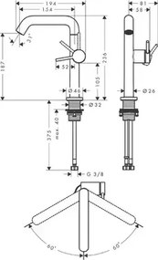 Hansgrohe Tecturis S - Umyvadlová baterie s výpustí Push-Open | CoolSt