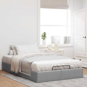 Osmanský rám postele bez matrací světle šedá 120x190 cm textil 3310861