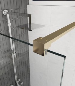 Erga Paris, sprchová zástěna Walk-In 90x200 cm, 8mm čiré sklo, zlatý lesklý profil, ERG-V02-PARIS-090x200-CL-GD