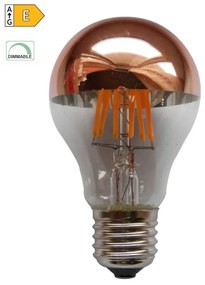 Diolamp LED Filament zrcadlová žárovka A60 8W/230V/E27/2700K/900Lm/180°/DIM, měděný vrchlík