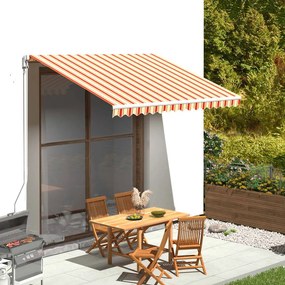 Náhradní plachta na markýzu žlutá a oranžová 350 x 250 cm polyesterová 312016