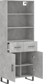 Skříň highboard betonově šedá 69,5x34x180 cm kompozitní dřevo 3200541