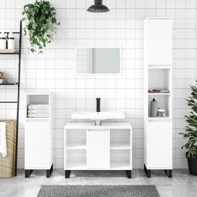 vidaXL Koupelnová skříňka 80 x 33 x 60 cm kompozitní dřevo [831639] Barva: bílá s vysokým leskem