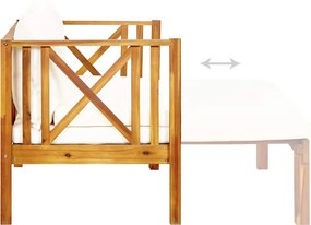 2místná zahradní lavice s poduškami 122 cm masivní akácie 310307
