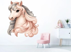 Kůň pro princeznu samolepka na zeď arch 86 x 100 cm
