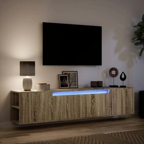 Nástěnná TV skříňka s LED dub sonoma 180 x 31 x 39,5 cm 3307956
