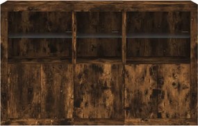 Příborník s LED osvětlením kouřový dub 162 x 37 x 100 cm 3209146